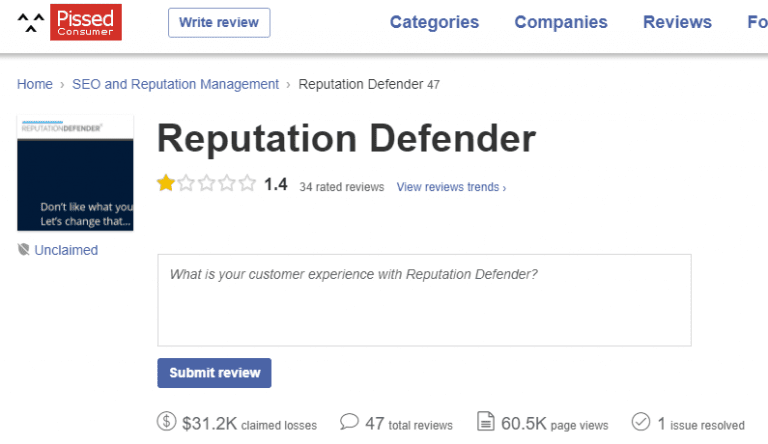Reputation Defender Can’t Manage Their Own Online Reputation